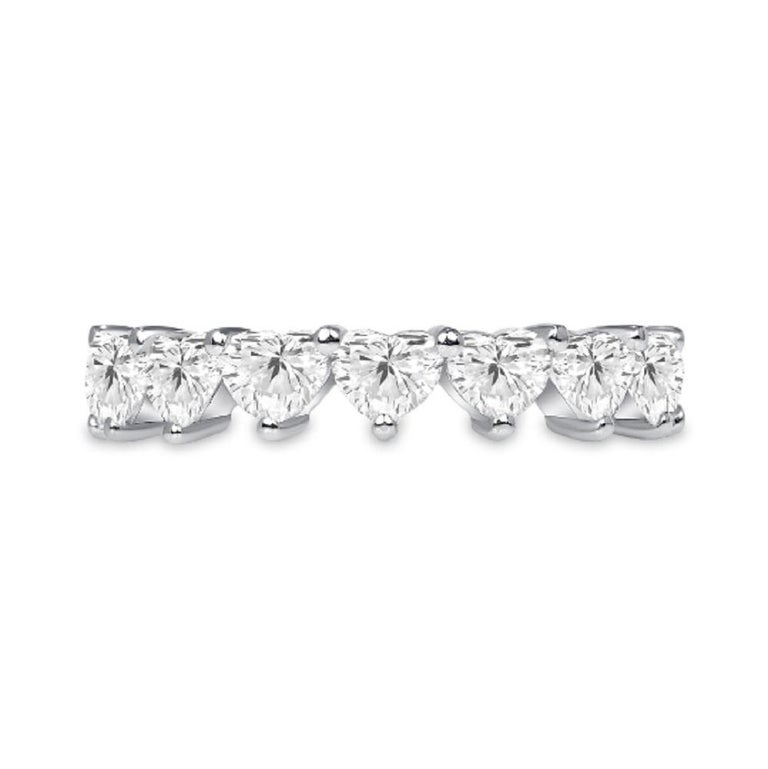 Customizable 4.35 CTW. Diamond Heart Shape Eternity Band H, VS in 14K ...