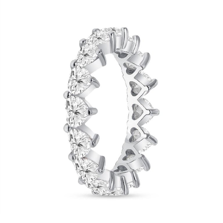 Customizable 4.35 CTW. Diamond Heart Shape Eternity Band H, VS in 14K ...