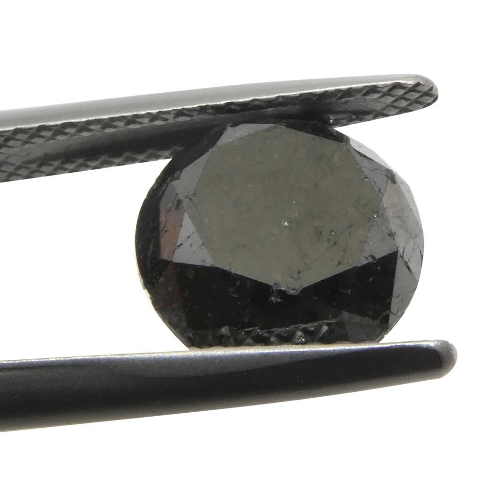 4.3ct Round Brilliant Cut Black Diamond For Sale at 1stDibs