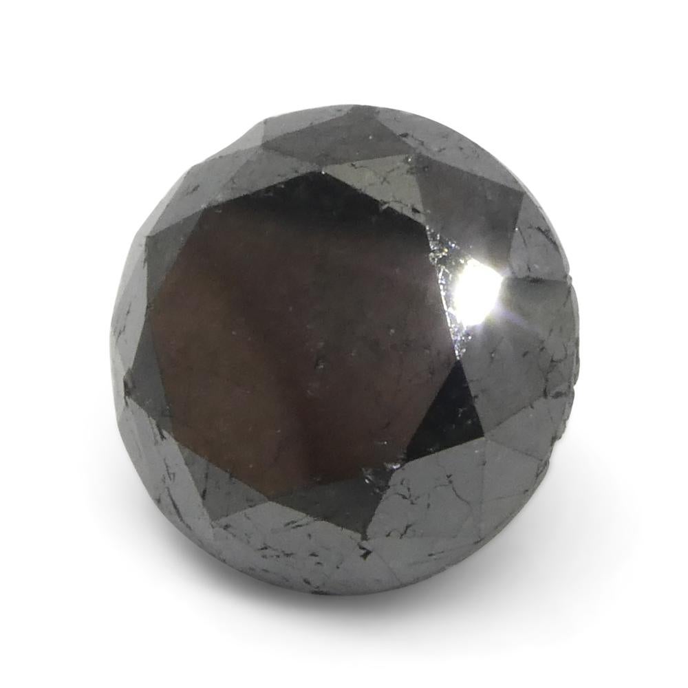 4.3ct Round Brilliant Cut Black Diamond For Sale at 1stDibs