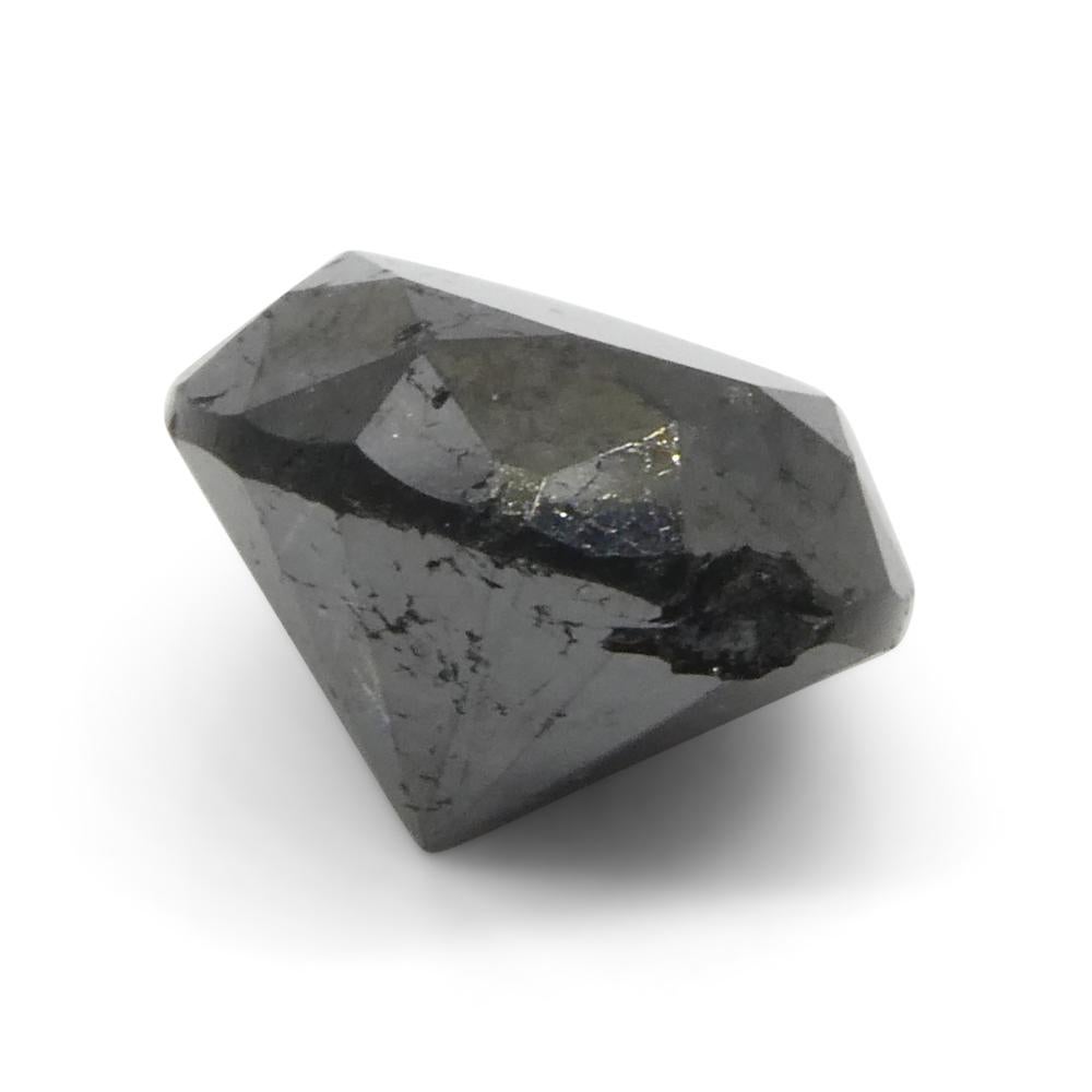 4.3ct Round Brilliant Cut Black Diamond For Sale at 1stDibs