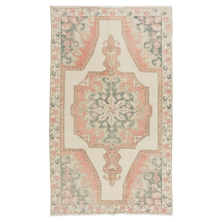 4.3x7.3 Ft Traditional Handmade Vintage Turkish Accent Rug with ...