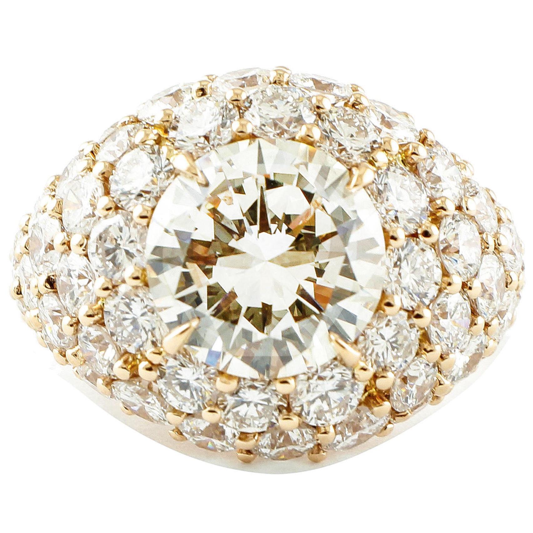 4.40 Carat Central Diamonds, 8.78 Carat Diamonds, 18 Karat Rose Gold ...