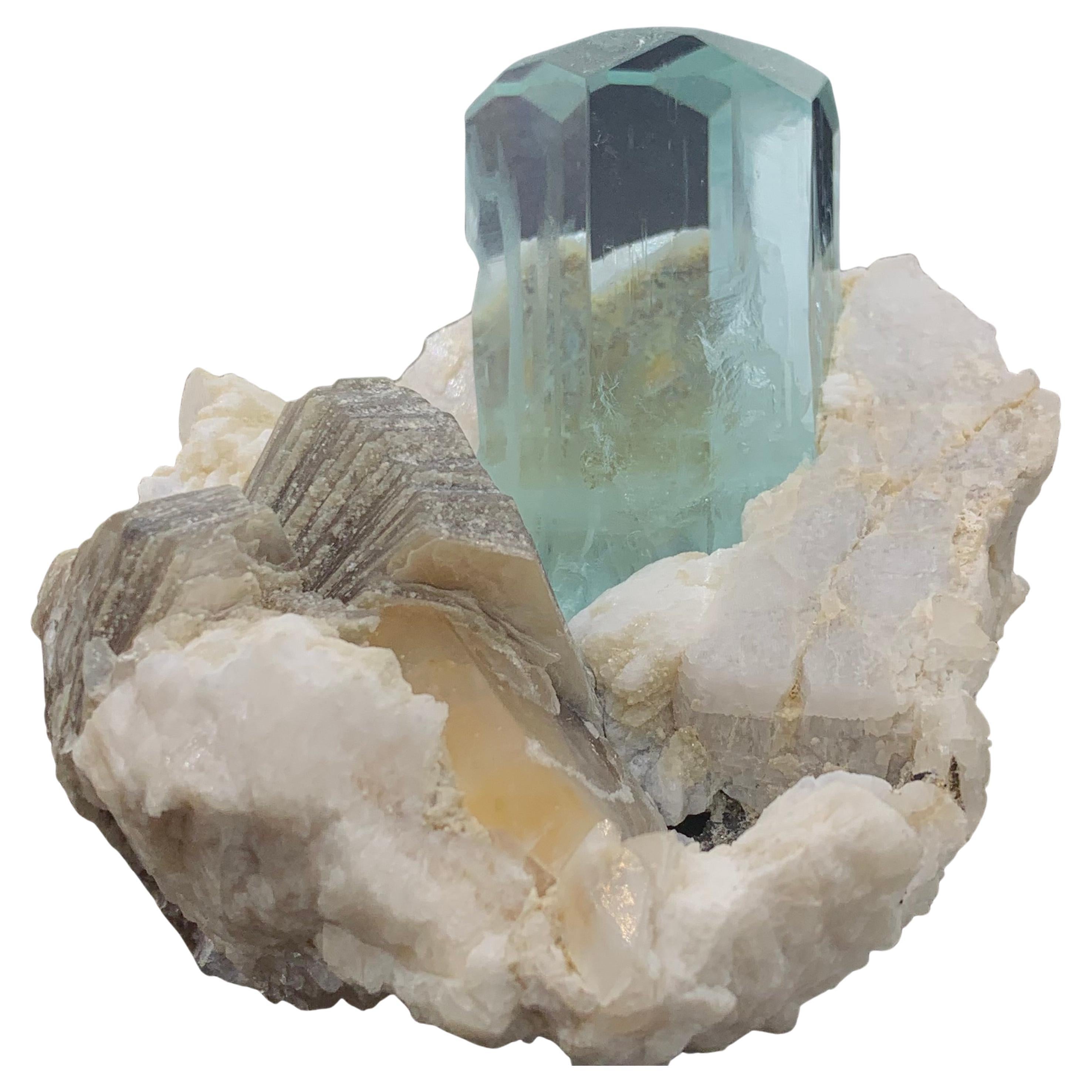 441 Gram Exquisite Aquamarine Specimen With Mica And Feldspar From ...