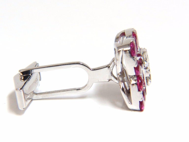 4.46 Carat Natural Ruby Diamond Cufflinks 14 Karat Executive For Sale ...