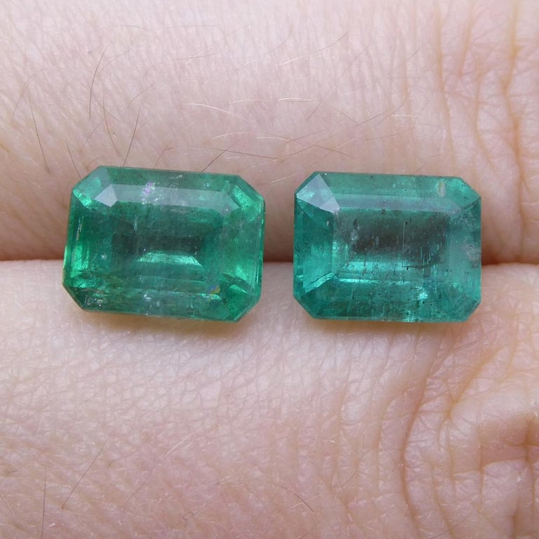 4.48 ct Pair Emerald Cut Emerald For Sale at 1stDibs