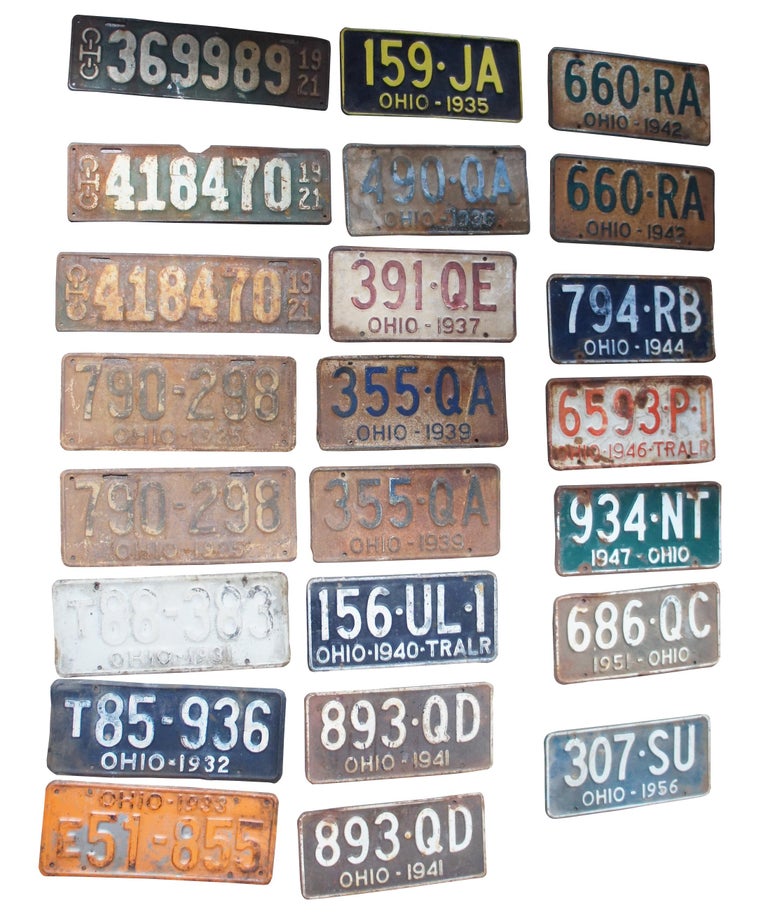 45 Antique Vintage Ohio License Plates Car Truck Trailer Auto Pair ...