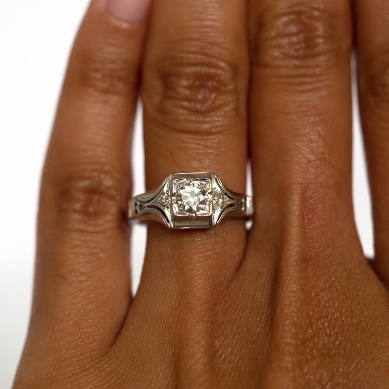 .45 Carat Diamond White Gold Engagement Ring For Sale at 1stDibs | .45 ...