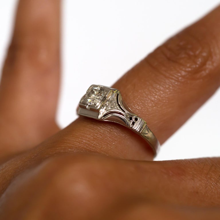.45 Carat Diamond White Gold Engagement Ring For Sale at 1stDibs | .45 ...