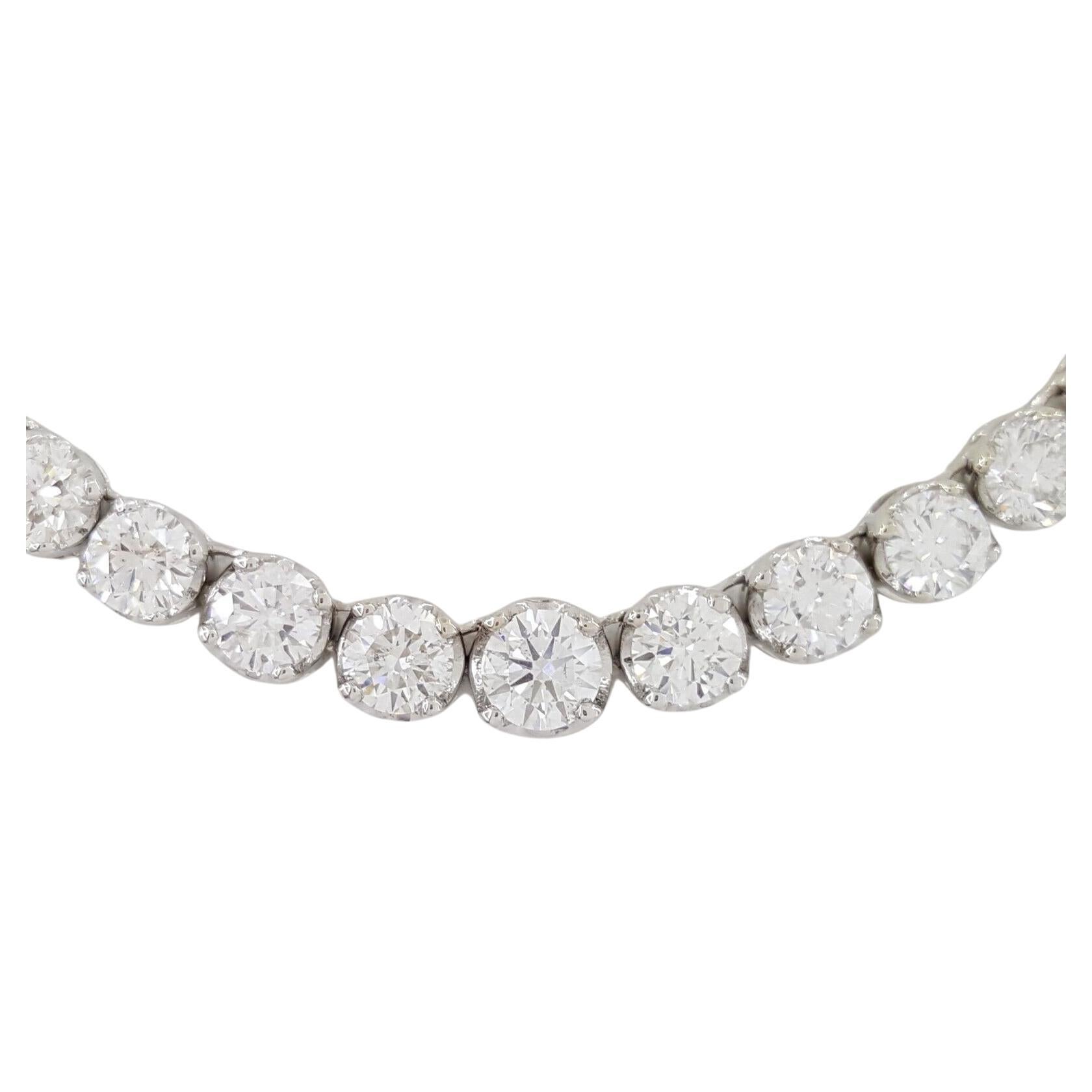 18 Carat Marquise Brilliant Cut Diamond and Platinum Riviera Necklace ...