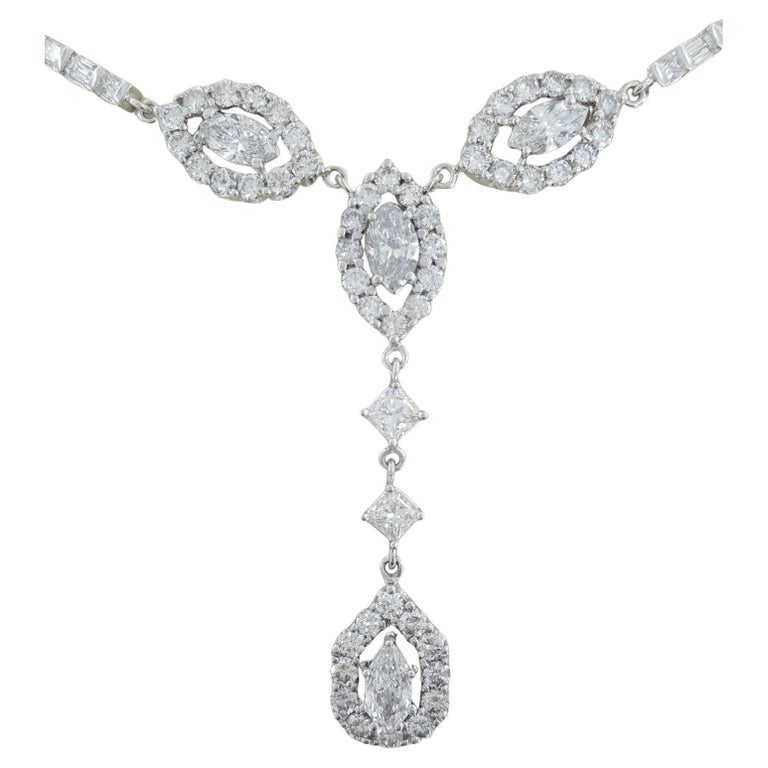 45 Carats Marquise, Round, Pear Diamond Choker Necklace For Sale at 1stDibs