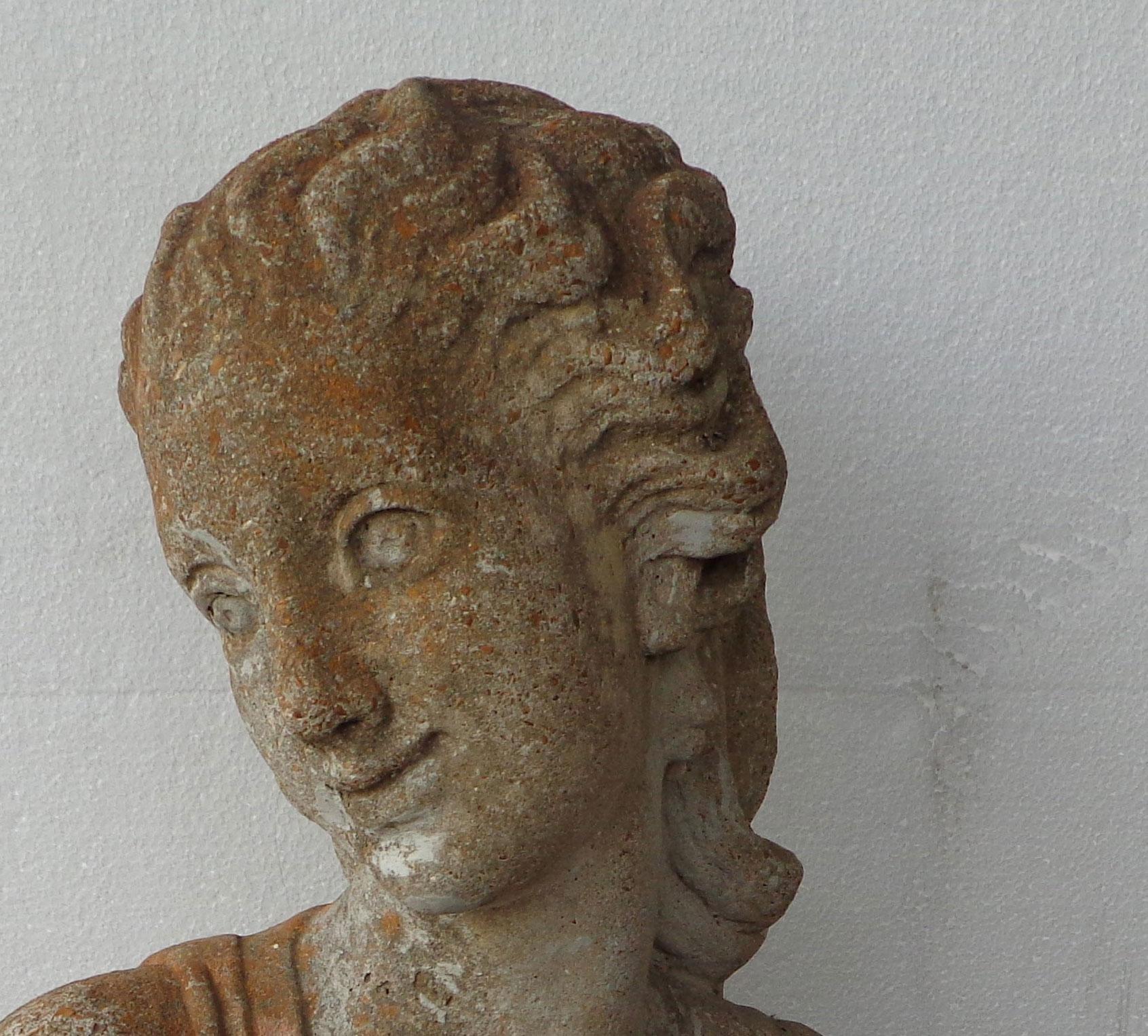 56" Vintage Cast Stone Neoclassical Garden Statue For Sale at 1stDibs