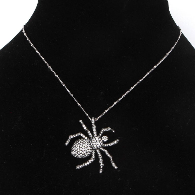 4.50ct Diamond Spider Necklace 18k Blackened Gold Pendant Estate Fine ...