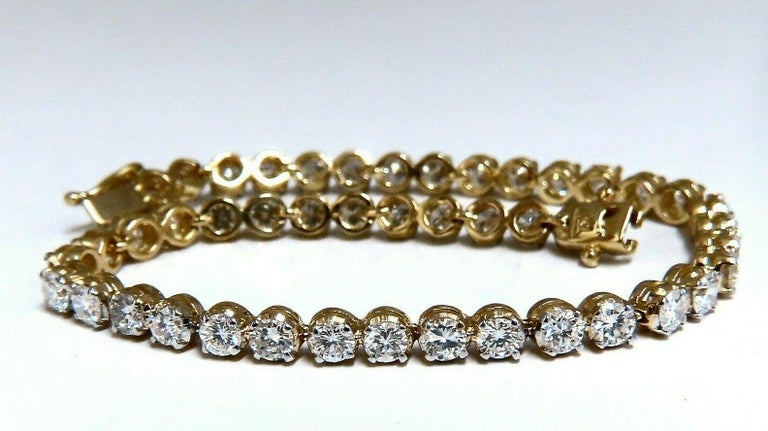 4.50 Carat Natural Diamonds Tennis Bracelet 14 Karat F/G at 1stDibs