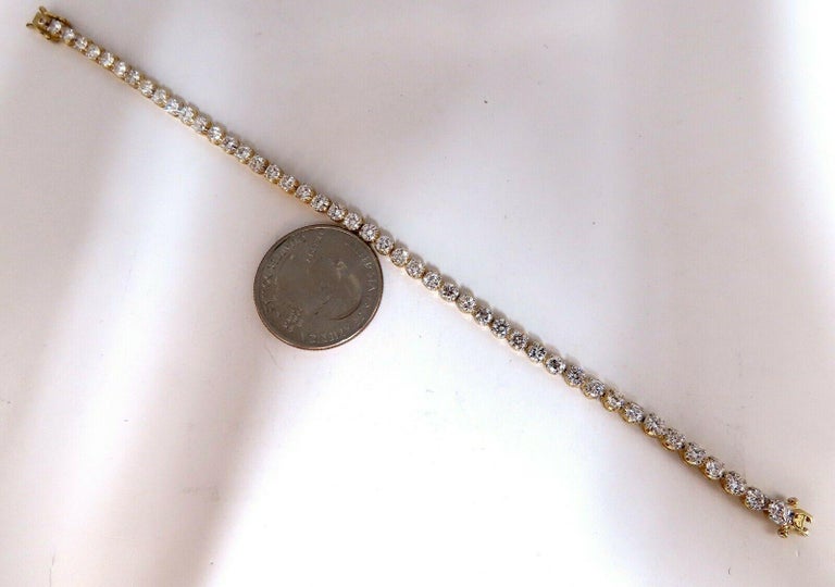 4.50 Carat Natural Diamonds Tennis Bracelet 14 Karat F/G at 1stDibs
