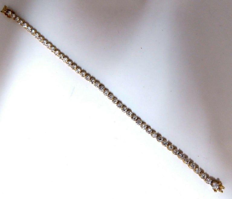 4.50 Carat Natural Diamonds Tennis Bracelet 14 Karat F/G at 1stDibs