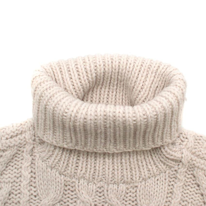 45R White Chunky Cable Knit Hand Knit Cape Jumper - One Size For Sale ...