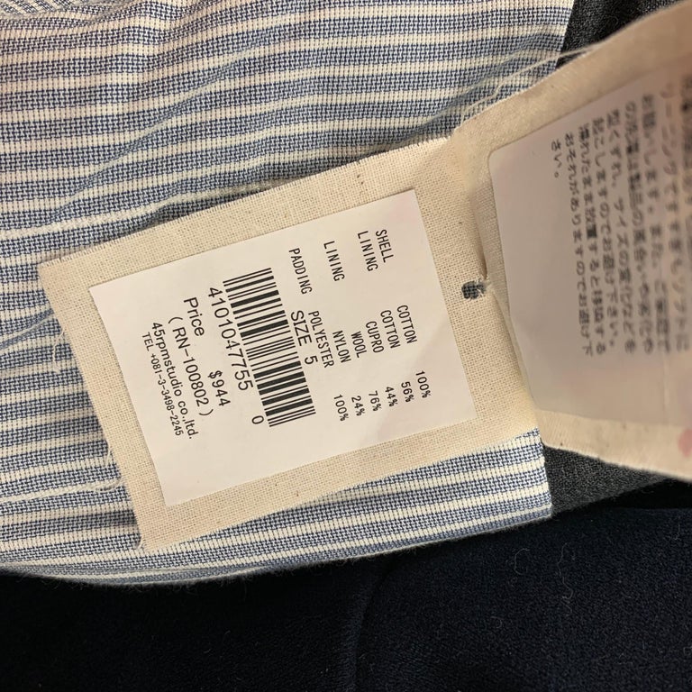 45rpm Size XL Navy Cotton Patch Pocket Jacket For Sale at 1stDibs