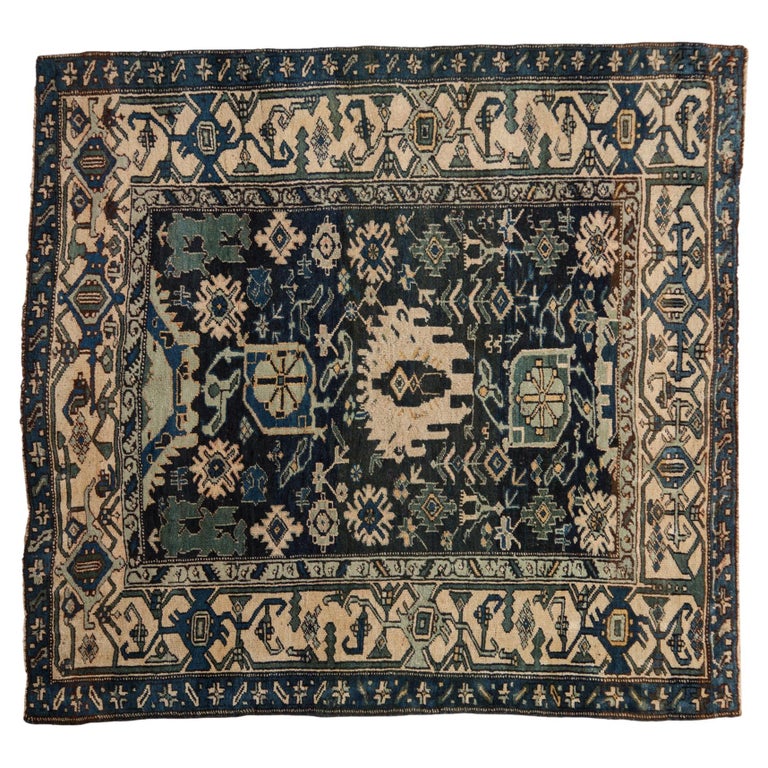 Vintage Bijar Square Rug For Sale at 1stDibs