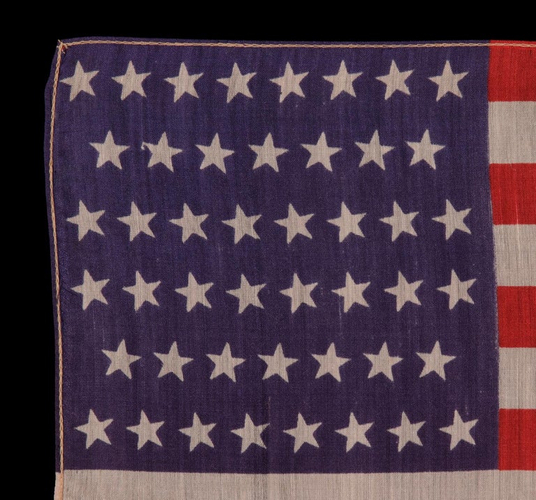 46 Stars in Canted Rows on an Antique American Parade Flag at 1stDibs
