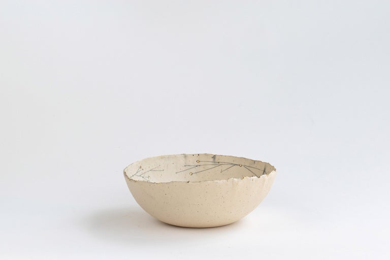 464-GR Golden Promise Stoneware Bowl With 22kt Gold Rim Detail by Helen ...