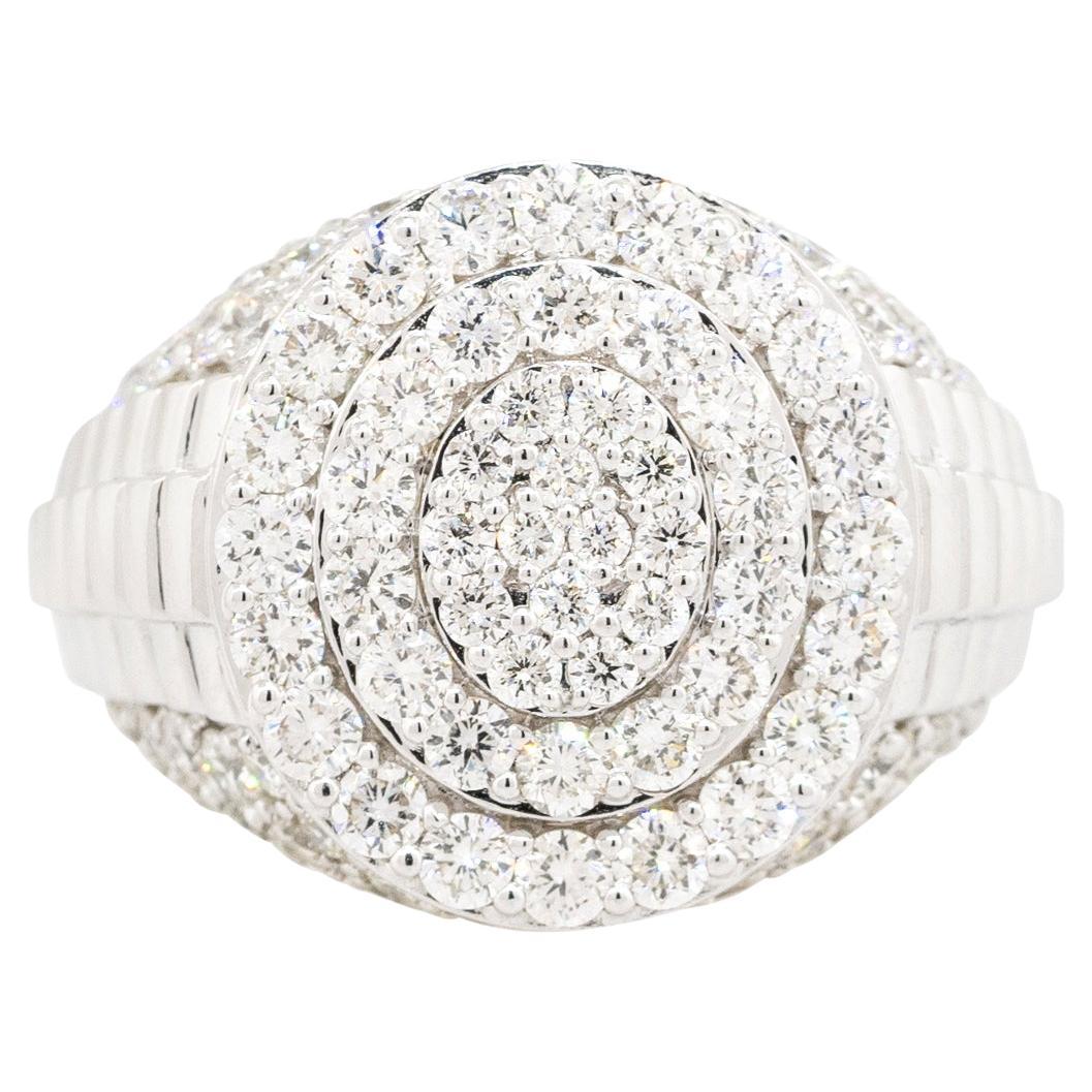4.65 Carat Diamond Pave Dome Mens Ring 14 Karat in Stock For Sale at ...