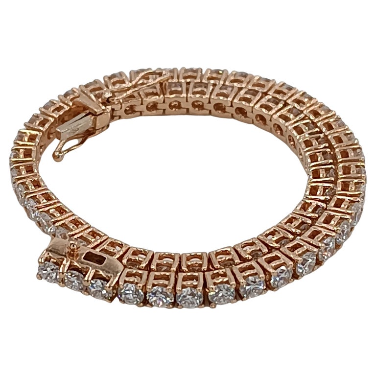 4.67 Carat VS G Color Diamonds Total Stones 63 Rose Gold Tennis ...