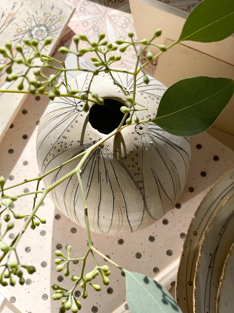 475 Hand Crafted Stoneware Budding Vase by Helen Prior For Sale at 1stDibs