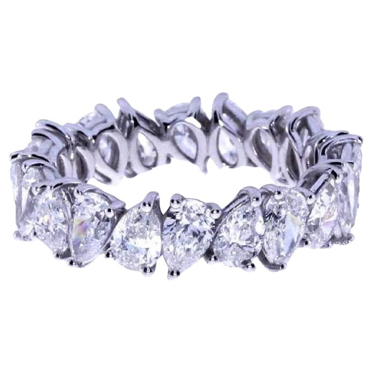 4.79 Ct Pear Shape Diamond Eternity Band For Sale at 1stDibs