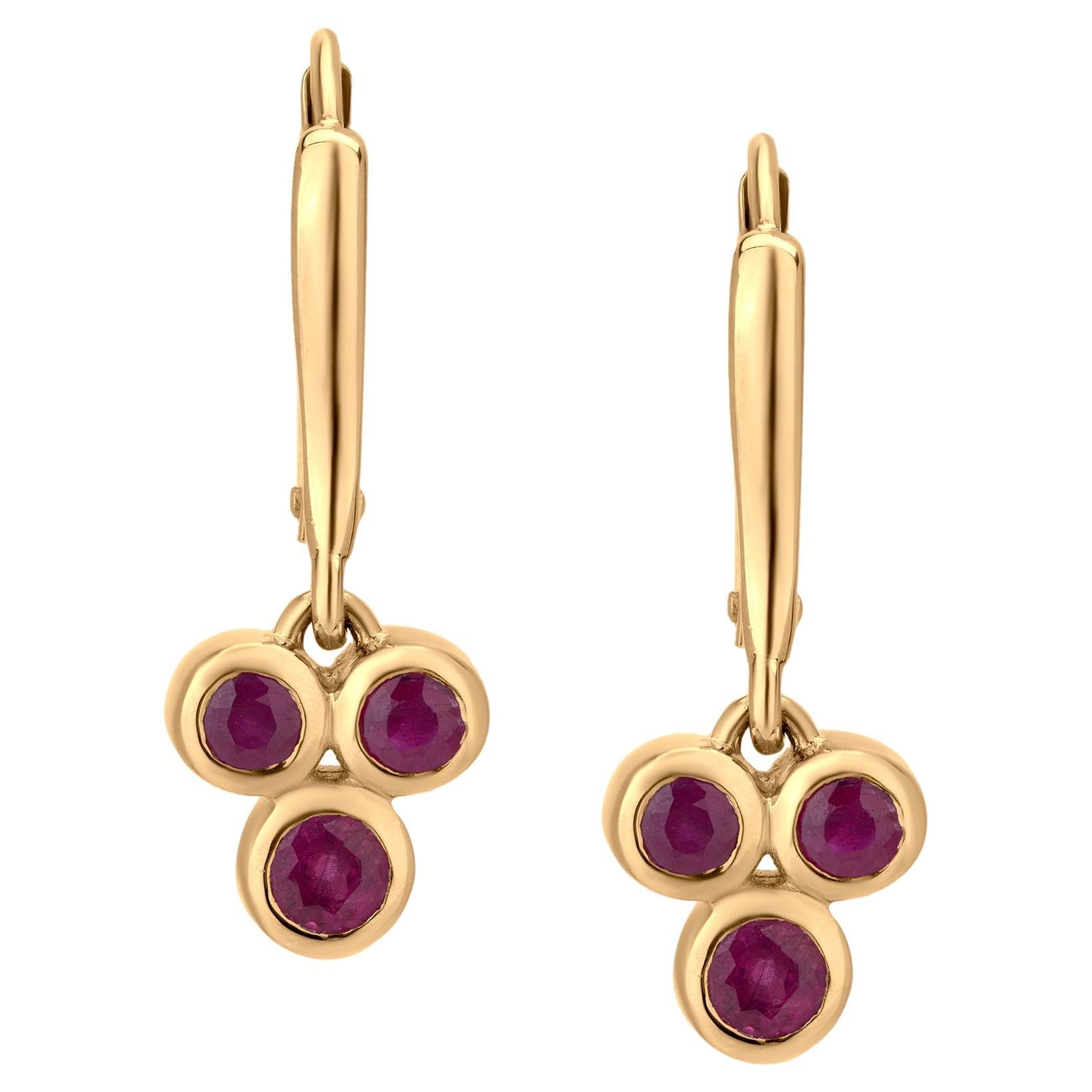 Three-Stone Drop Diamond Earrings at 1stDibs | three stone diamond ...