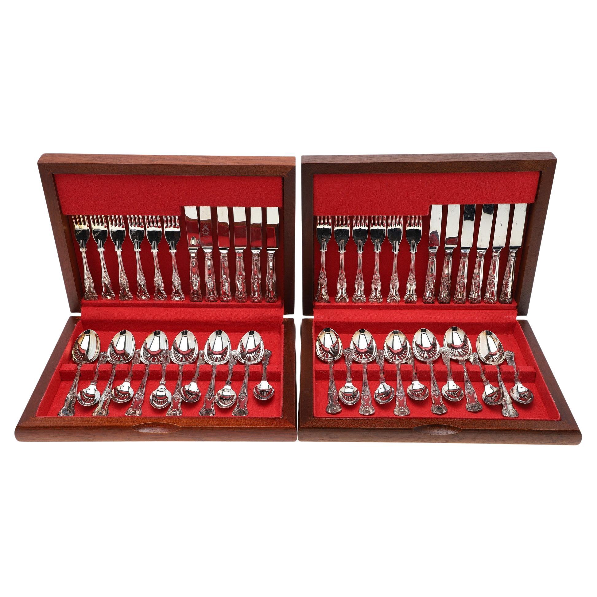 48 Cutlery Set, A Pair of Silver Plated Dinner Spoon and Fork in 2 ...