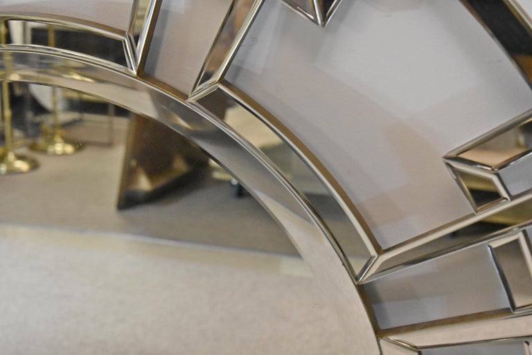 Round Beveled Glass Mirror by John Richard For Sale at 1stDibs