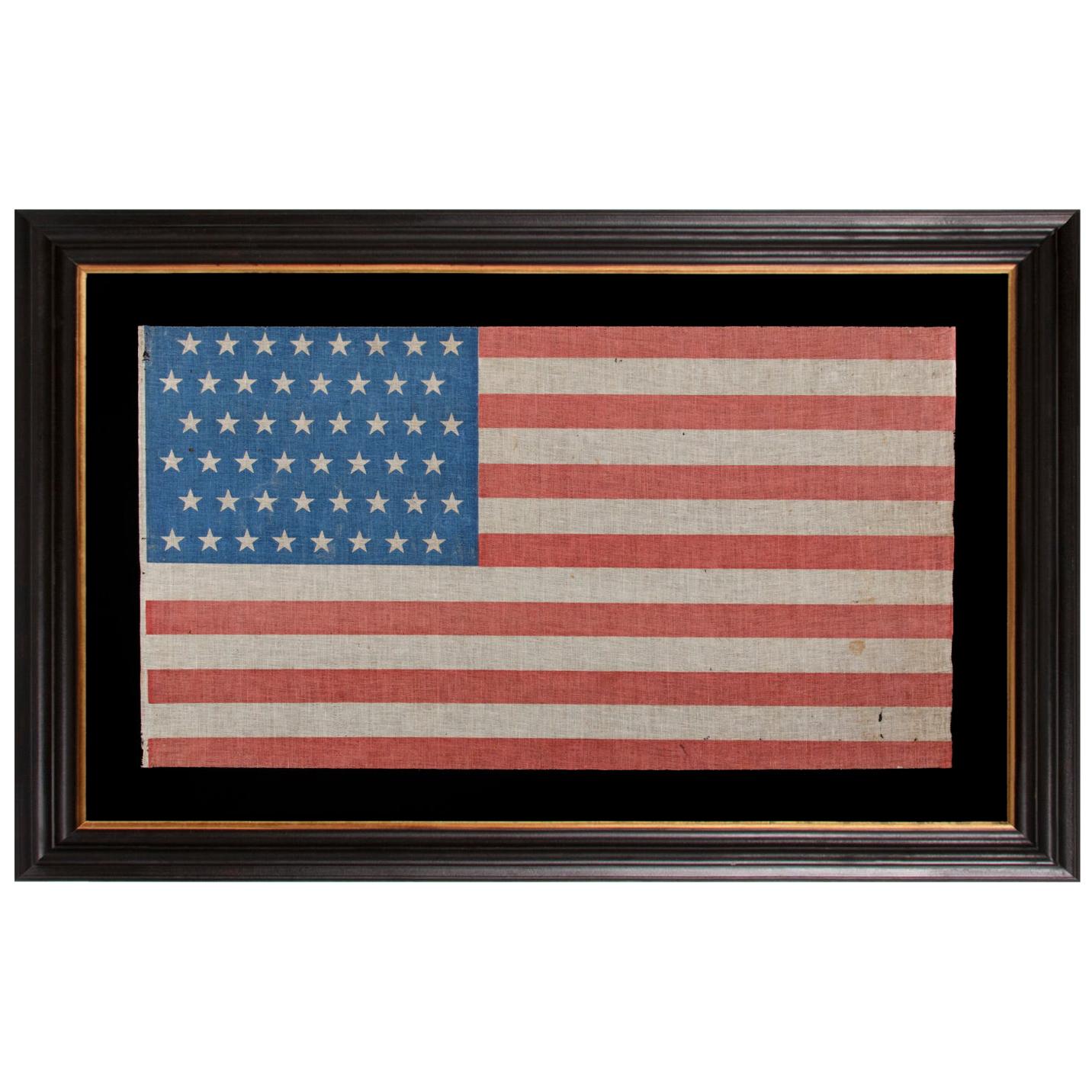 48 Star Antique American Parade Flag with Cornflower Blue Canton, ca ...