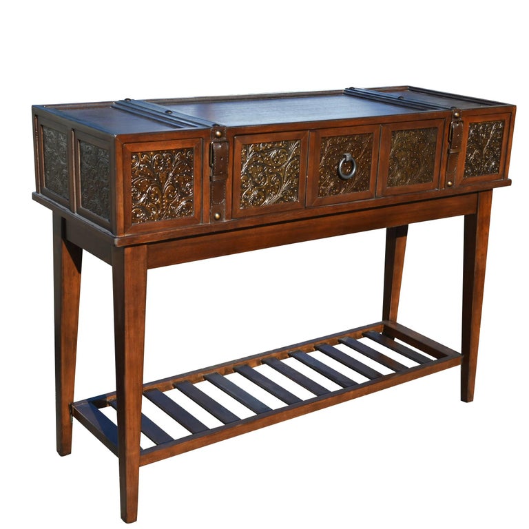 Wood Console Table Desk For Sale at 1stDibs | console table desk combo