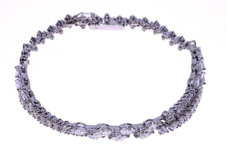 4.80ct Multi Shape Double Layer Diamond Bracelet For Sale at 1stDibs