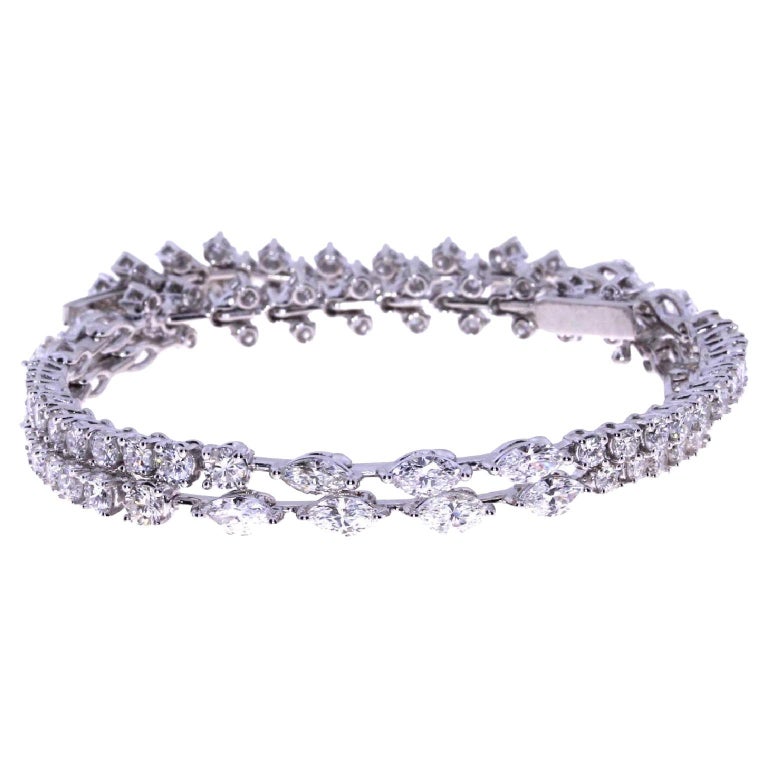 4.80ct Multi Shape Double Layer Diamond Bracelet For Sale at 1stDibs