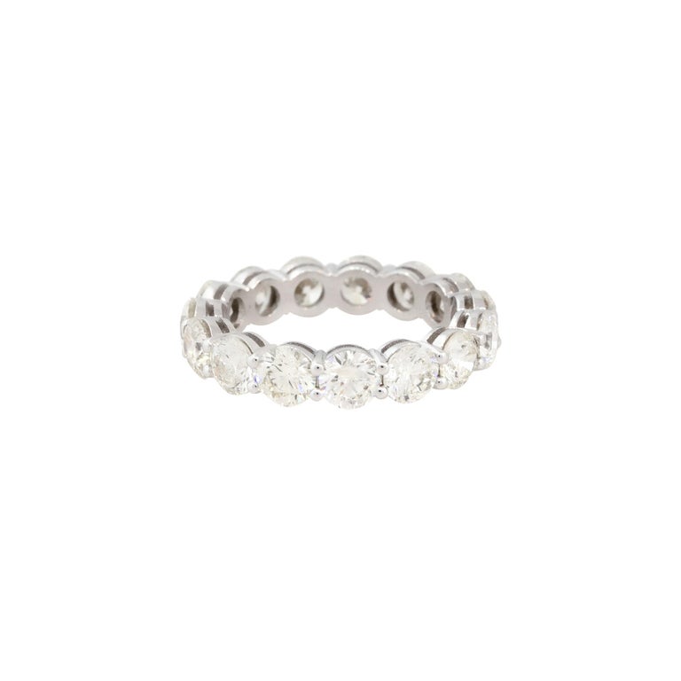 4.81 Carat Round Brilliant 15 Diamond Eternity Band 14 Karat in Stock ...