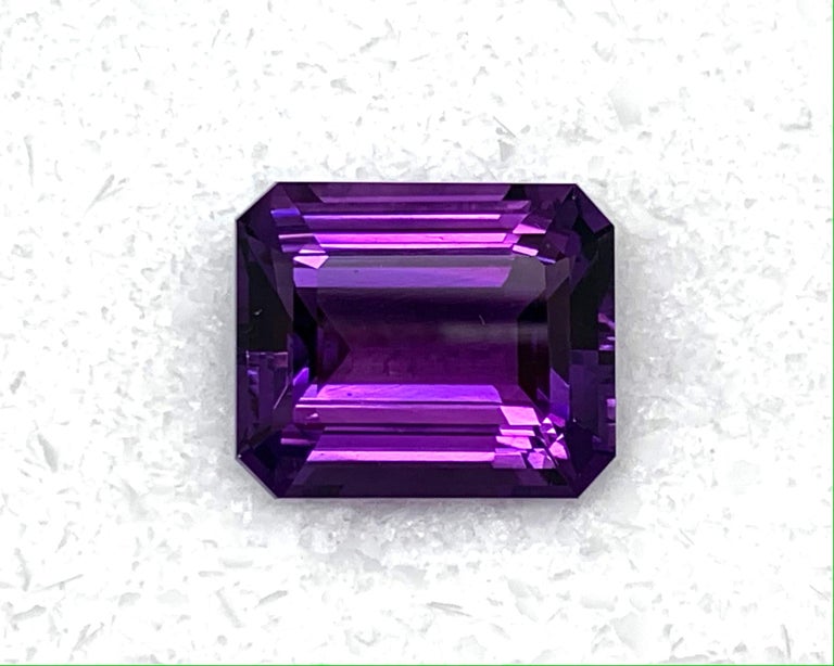 48.11 Carat Royal Purple Amethyst, Emerald Cut, Unset Pendant Collector ...