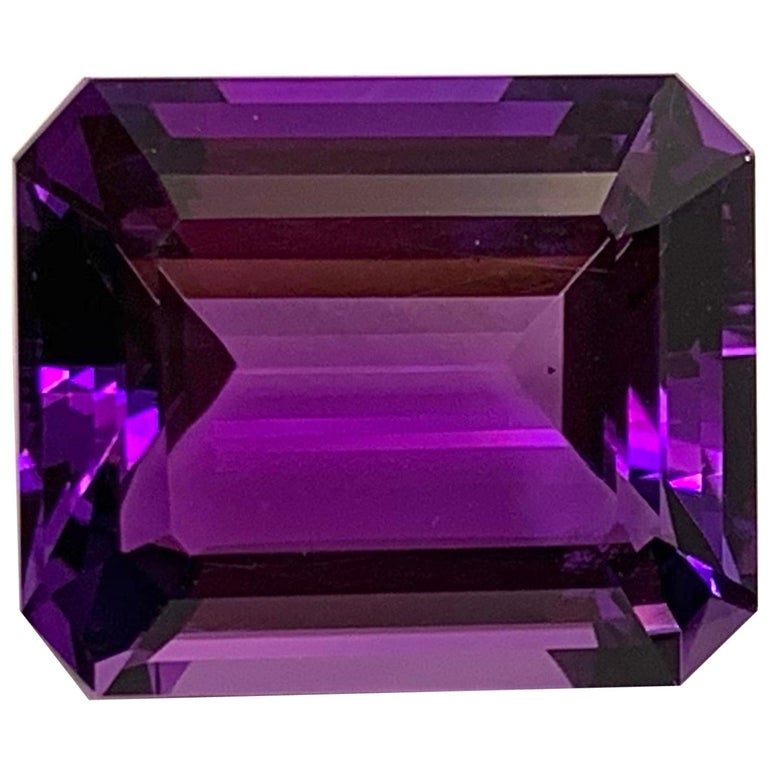 48.11 Carat Royal Purple Amethyst, Emerald Cut, Unset Pendant Collector ...