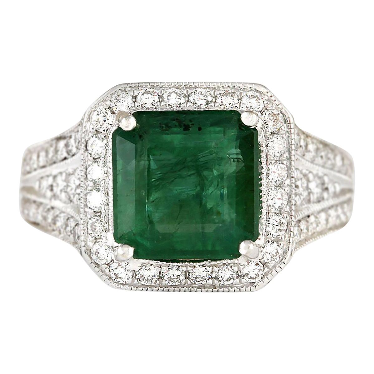18 Karat White Gold 4.88 Carat Green Beryl Wrap Ring For Sale at ...