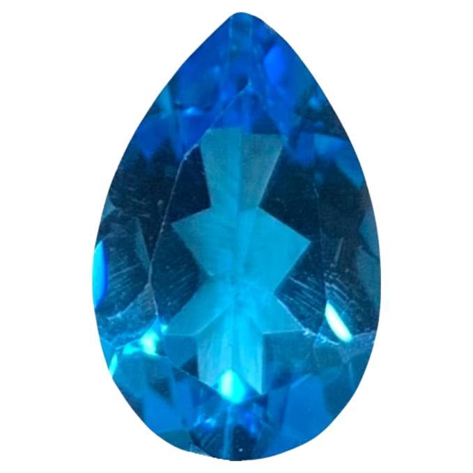 4.89 Carat Natural Ocean Blue Pear Shaped Topaz Stone For Sale at 1stDibs