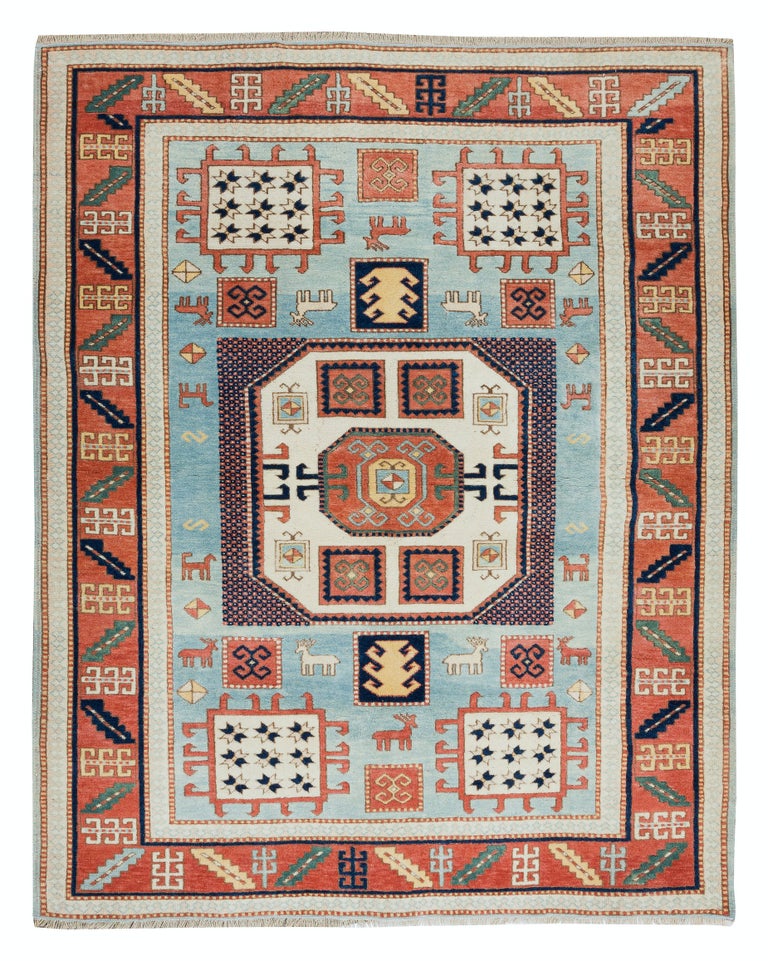 4.8x6 Ft One-of-a-Kind Vintage HandKnotted Turkish Rug with Geometric ...