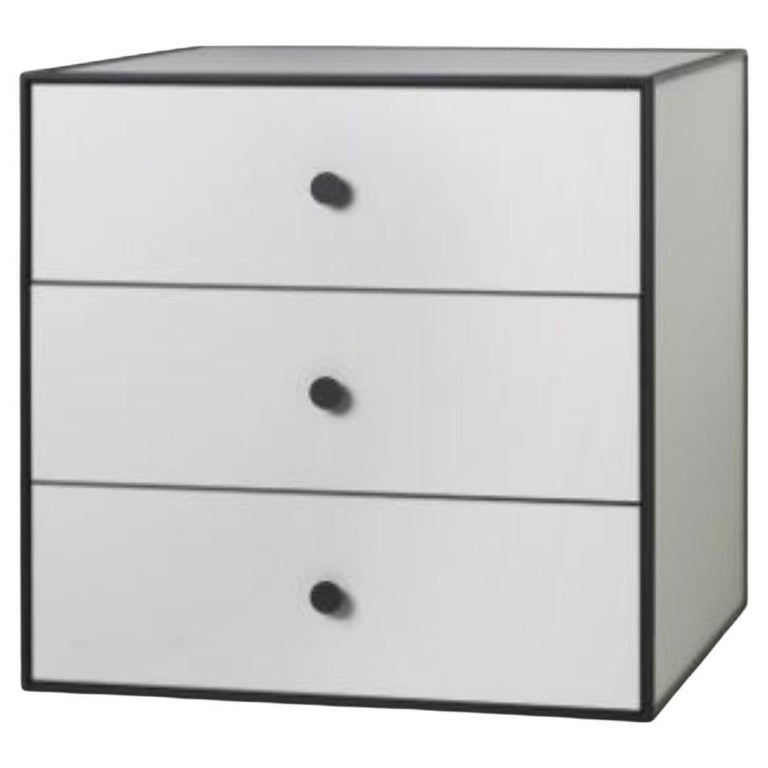 49 Light Grey Frame Box with 3 Drawers by Lassen For Sale at 1stDibs