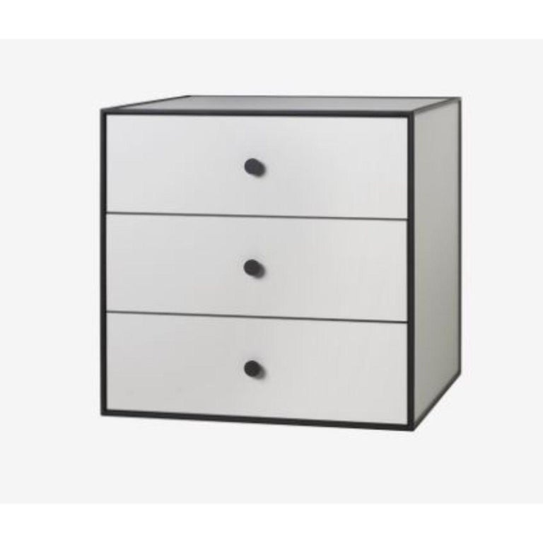 49 White Frame Box with 3 Drawers by Lassen For Sale at 1stDibs