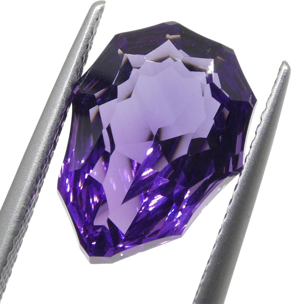 4.90ct Pear Amethyst 'Hypatia' Fantasy/Fancy Cut For Sale at 1stDibs