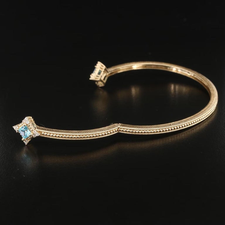 $4950 / New / Judith Ripka Designer Diamond and Topaz Hinged Bangle ...