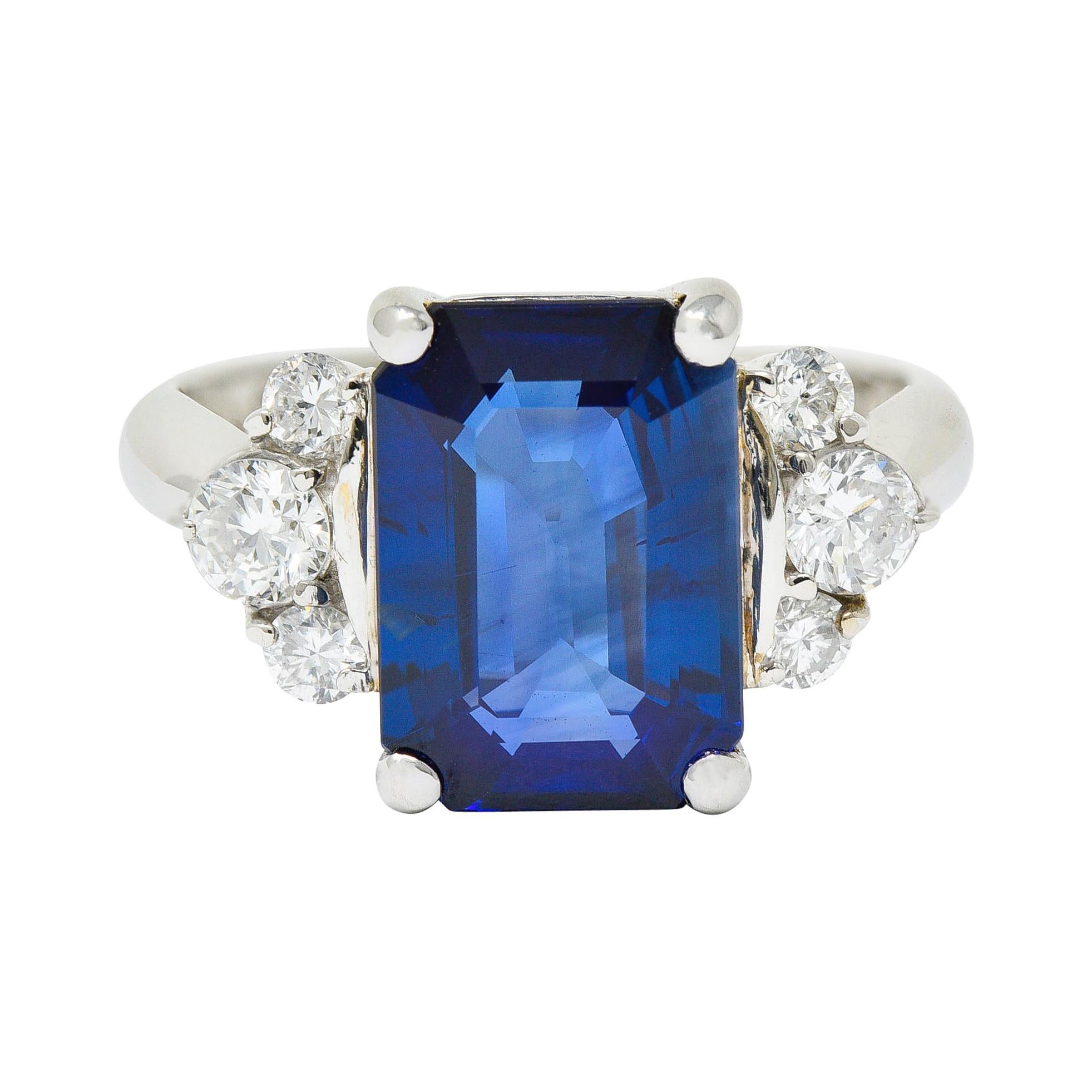 Stunning GIA 0.66 Carat Center Diamond Platinum Ring For Sale at 1stDibs