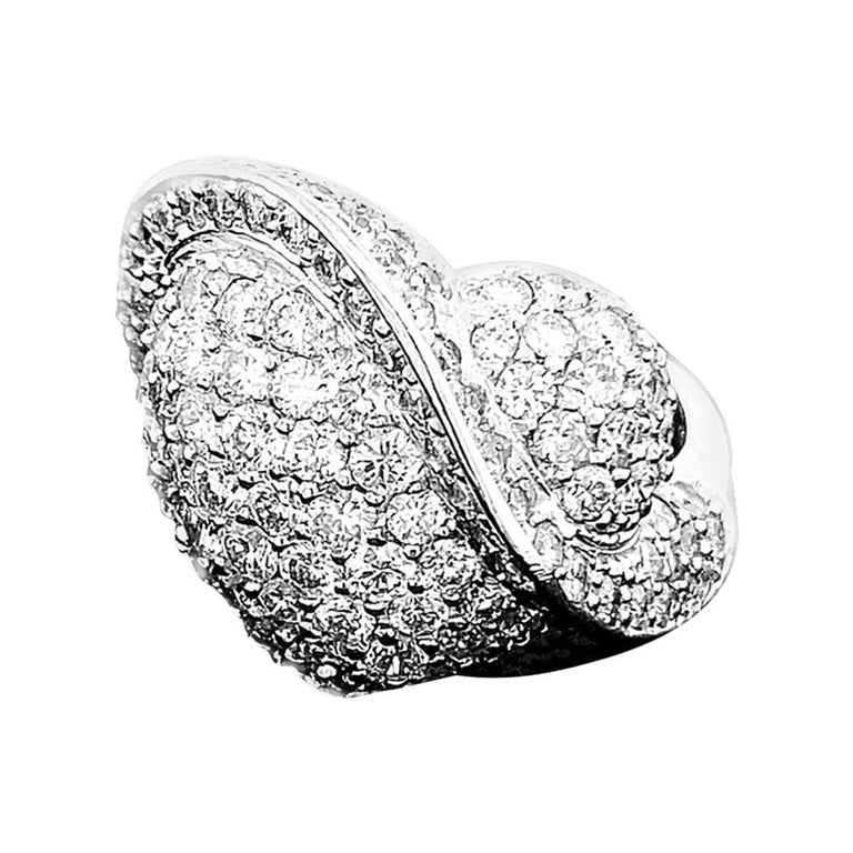 4ct Natural Diamond 18K White Gold Ring For Sale at 1stDibs