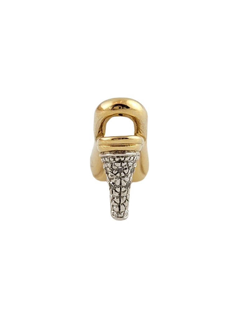 4k Yellow Gold Diamond High Heel Stiletto Pendant For Sale at 1stDibs