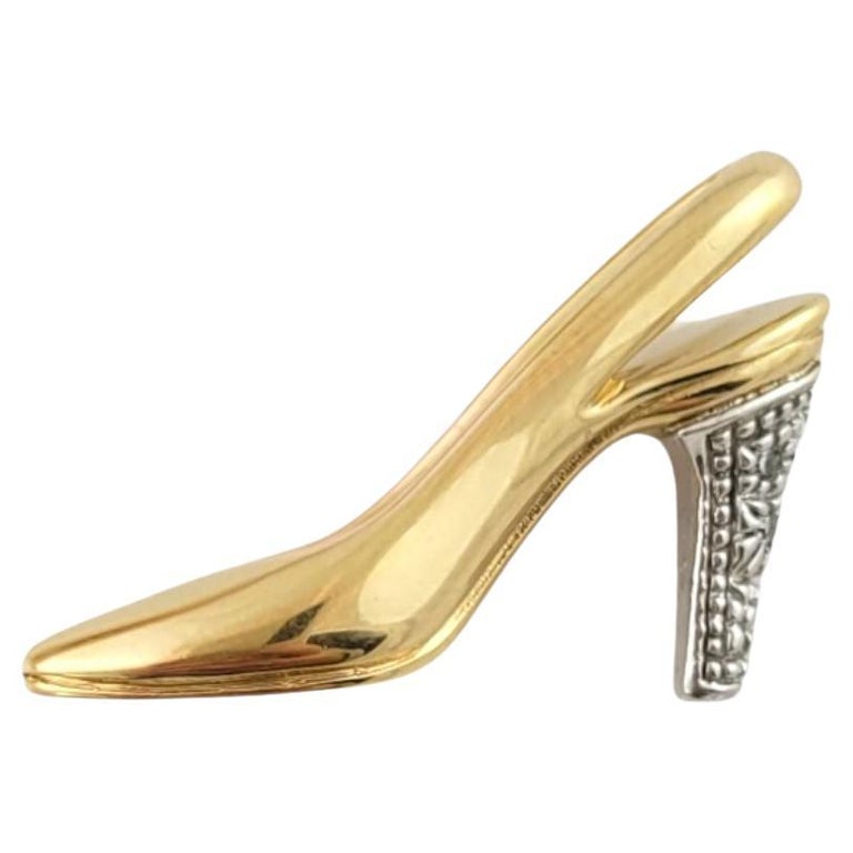4K Yellow Gold Diamond High Heel Stiletto Pendant For Sale at 1stDibs